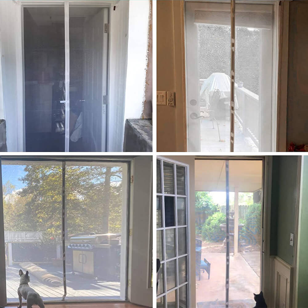White Screen Door | Magnetic Mesh Screen Slider | Velcro Screen Door ...